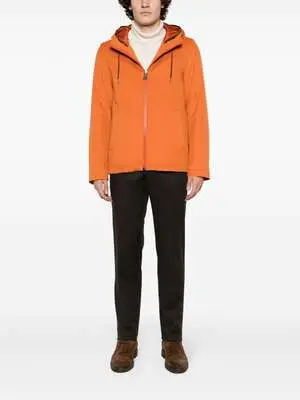 Herno Lightweight Cashmere Hooded Bomber Jacket - Orange