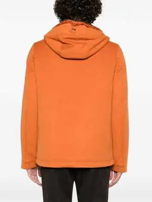 Herno Lightweight Cashmere Hooded Bomber Jacket - Orange