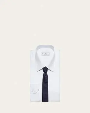 FERRAGAMO Solid Silk Neck Tie - New Black