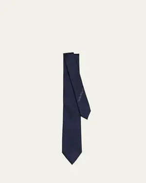 FERRAGAMO Solid Silk Neck Tie - New Black