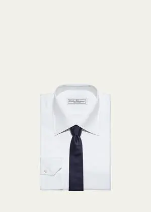 FERRAGAMO Solid Silk Neck Tie - New Black