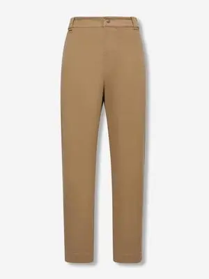 Moncler Cotton Gabardine Trousers - Brown