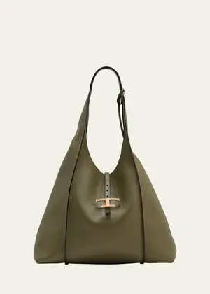 TOD'S Leather Hobo Bag - Safari Chiaro