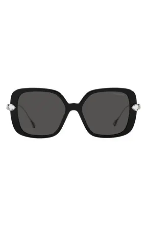 SWAROVSKI 55mm Square Sunglasses Black