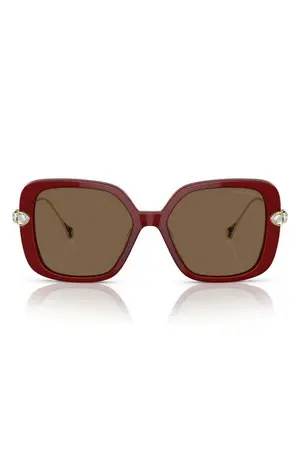 SWAROVSKI 55mm Square Sunglasses Dark Brown