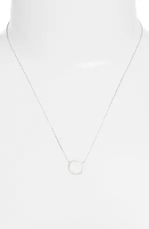 Estée Lauder Pavé Circle Pendant Necklace - Silver