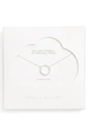 Estée Lauder Pavé Circle Pendant Necklace - Silver
