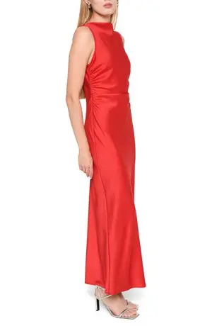 WAYF X Jourdan Sloane Bella Satin Dress - Red