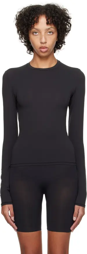 SKIMS SKIMS Black Fits Everybody Long Sleeve T-Shirt Onyx