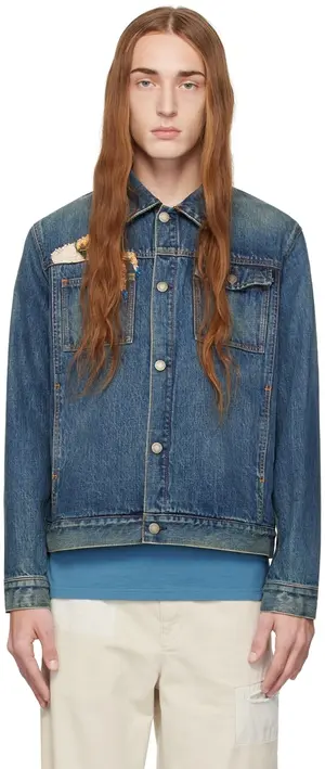 UNDERCOVERISM UNDERCOVER Indigo Appliqué Denim Jacket - Indigo
