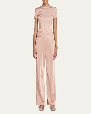 Giorgio Armani Lurex Bonded Jersey Trousers