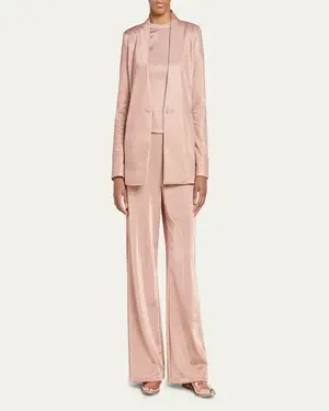 Giorgio Armani Metallic Bonded Jersey Blazer - Solid Light/pastel P
