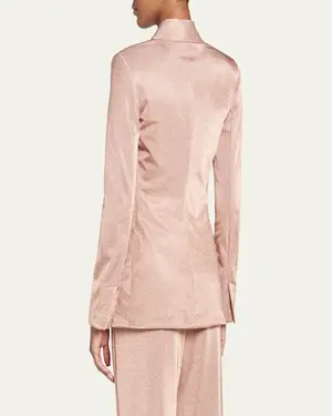Giorgio Armani Metallic Bonded Jersey Blazer - Solid Light/pastel P