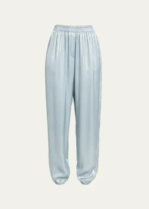 Giorgio Armani Laminated Viscose Satin Jogger Pants