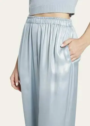 Giorgio Armani Laminated Viscose Satin Jogger Pants