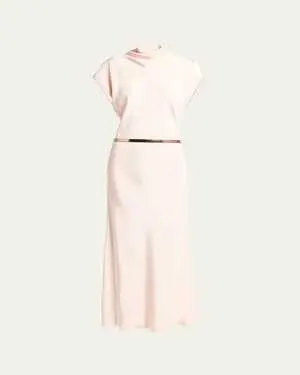 open lace back dress Multicolor Sleeveless Sequin Tiered Ruffle Midi Dress main image 1