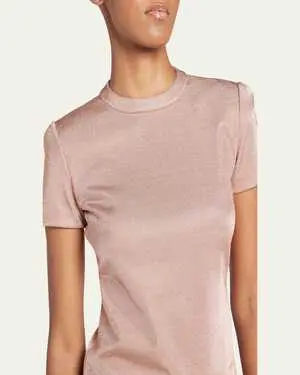 Giorgio Armani Metallic Bonded Jersey Tee - Solid Light/pastel P