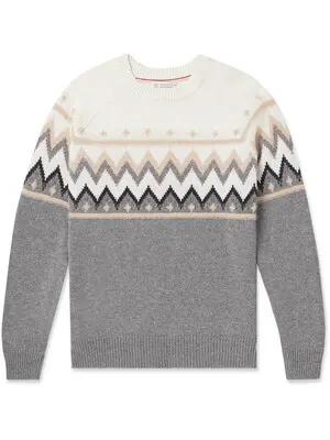 Brunello Cucinelli Fair Isle Cashmere Sweater