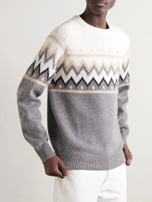 Brunello Cucinelli Fair Isle Cashmere Sweater