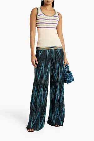 Missoni Striped Crochet-knit Tank