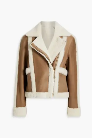 DOM GOOR Reversible Shearling Biker Jacket - Light Brown
