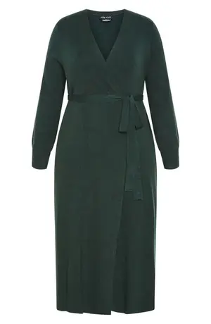 City Chic Tie Waist Longline Cardigan
