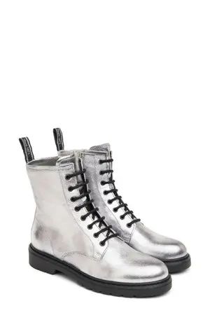 NEROGIARDINI Lace-up Combat Boots - Silver