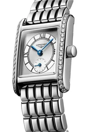 LONGINES Mini Dolcevita Diamond Pavé Bracelet Watch - Silver