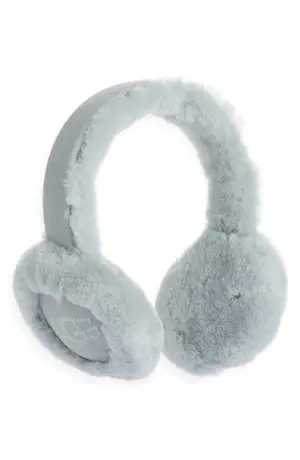 UGG Logo Embroidered Shearling Earmuffs - Grey Mist
