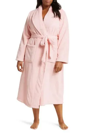 Nordstrom Shawl Collar Plush Robe - Pink English