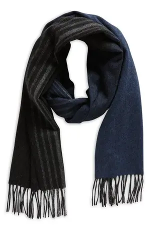 ANDREW STEWART Tri-color Cashmere Scarf - 006blknv