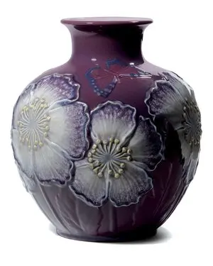 LLADRO Lladro Poppy Flowers Porcelain Vase - Nocolor