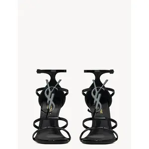 Saint Laurent Cassandra High Heel Sandals - Black Patent