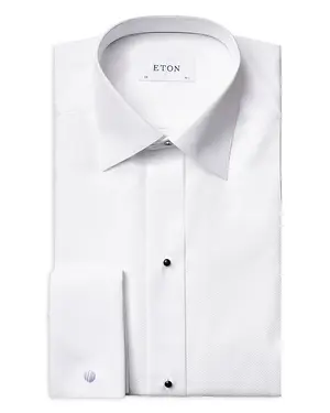 Eton Classic Fit Pique Formal Shirt - White