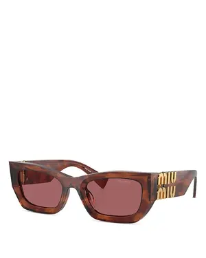 Miu Miu Rectangle Sunglasses Brown/pink Solid