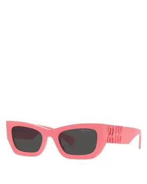 Miu Miu Rectangle Sunglasses Pink/gray Solid