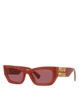 Miu Miu Rectangle Sunglasses Red/pink Solid