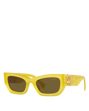 Miu Miu Rectangle Sunglasses Yellow/brown Solid