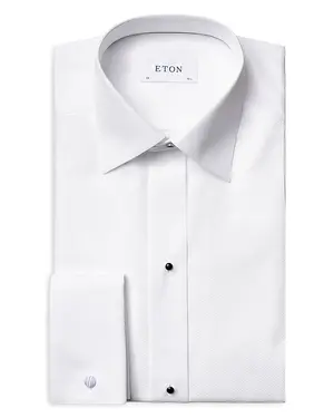 Eton Contemporary Fit Pique Formal Shirt - White