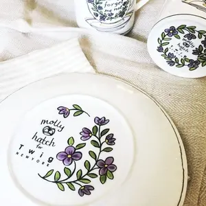 Twig New York Molly Hatch Forget Me Not Salad/dessert Plate - Multi