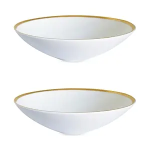 TWIG NEW YORK Golden Edge 8 Soup Pasta Bowl, Set Of 2 - Gold