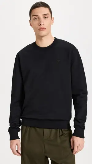 AMI Paris De Coeur Crewneck Sweatshirt - Black