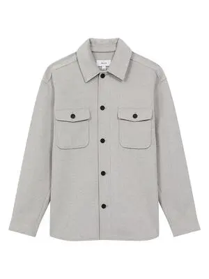 REISS Men's Liam Wool-Blend Shirt Jacket - Oatmeal  Oatmeal