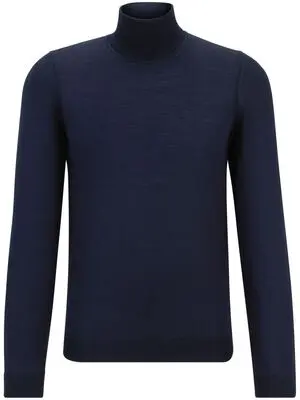 BOSS Roll Neck Knitted Sweater - Blue