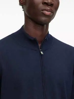 BOSS Zipped Knit Cardigan - Blue
