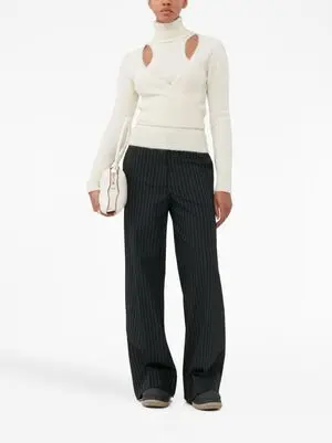 GANNI Pinstripe Wide-leg Trousers