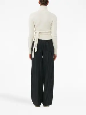 GANNI Pinstripe Wide-leg Trousers