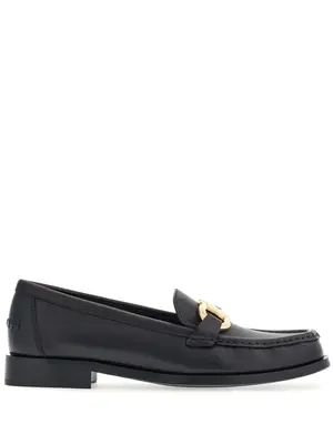 FERRAGAMO Gancini Embellished Loafers - Black