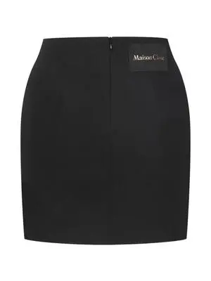 MAISON CLOSE Logo-patch Lace-detailing Skirt
