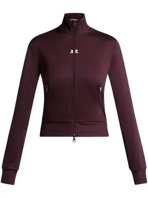 COURREGES High-neck Zip-up Sweatshirt - Brown